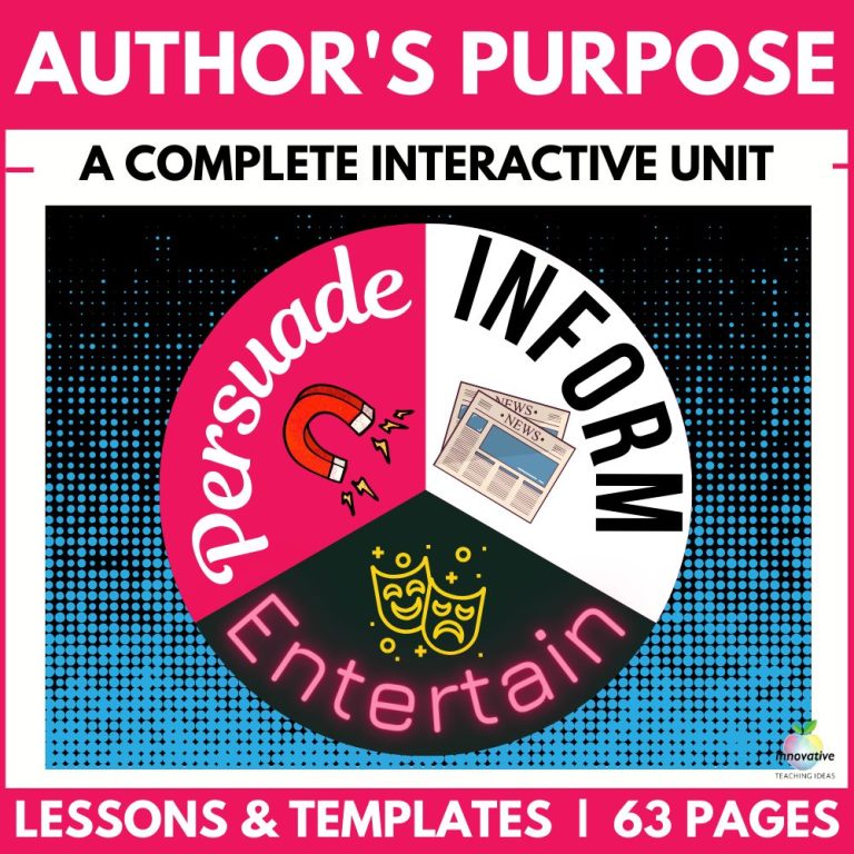 Author's Purpose Teaching Unit | PIE | Tools | Activities | Assessment ...