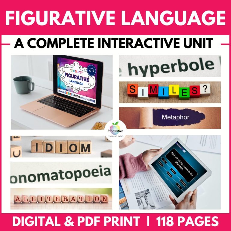 Figurative Language Teaching Unit | Similes, Metaphors, Idioms, Hyperbole + | Digital PDF ...