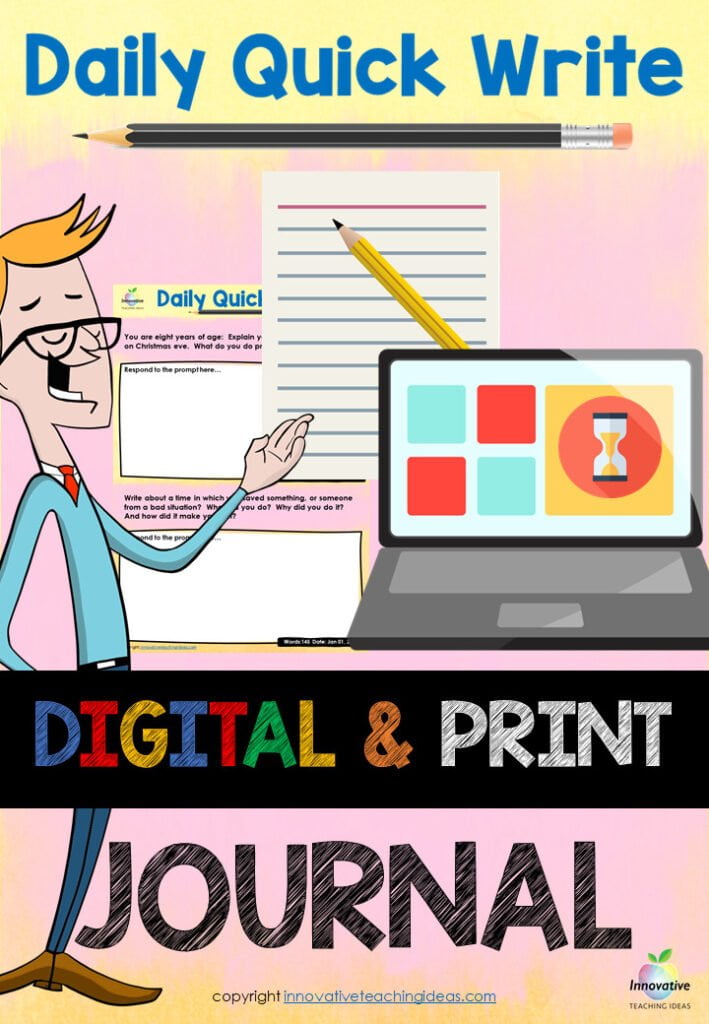 Digital Daily Writing Journal | Quick Writes | Prompts | Distance ...