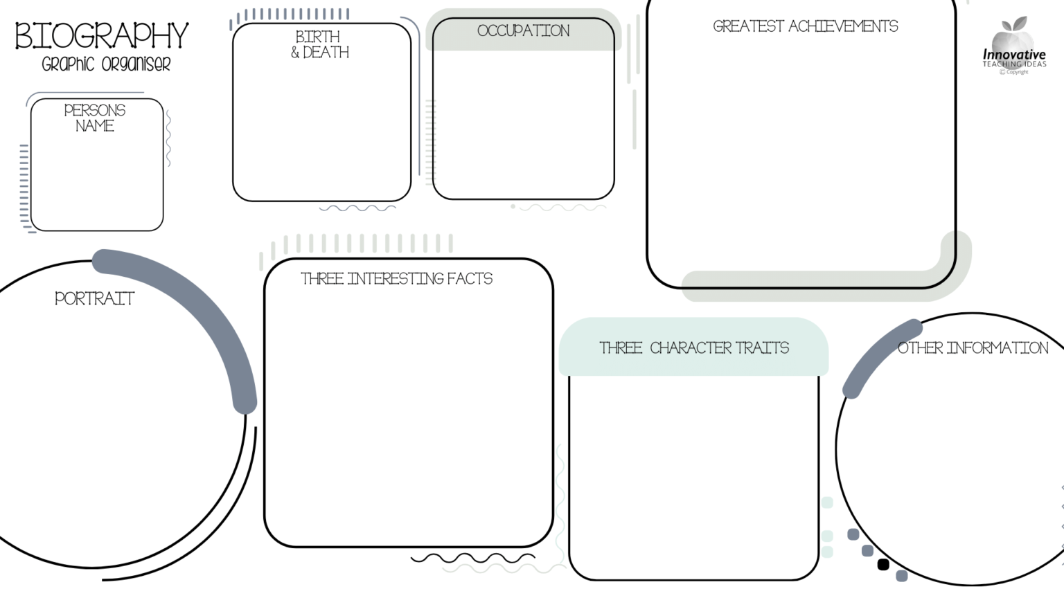 FREE Biography Graphic Organizer for Writing - Innovative Teaching Ideas